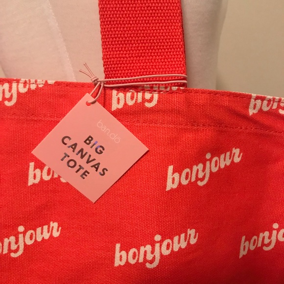 ban.do | Bags | Bonjour Canvas Tote New W Tags | Poshmark